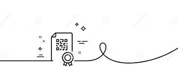 Qr Code Line Icon. Scan Barcode Sign. Continuous Line with Curl. Vector ...