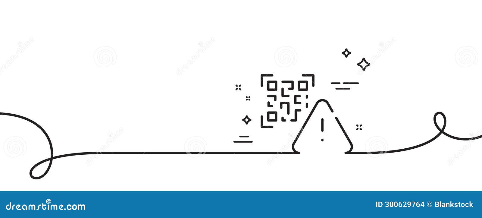 Qr Code Line Icon. Scan Barcode Sign. Continuous Line with Curl. Vector ...