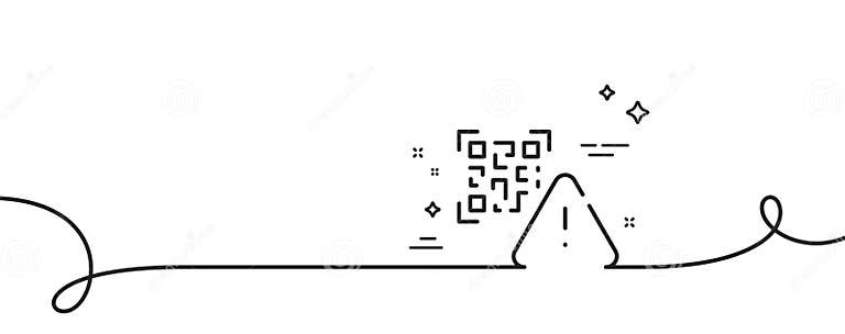 Qr Code Line Icon. Scan Barcode Sign. Continuous Line with Curl. Vector ...