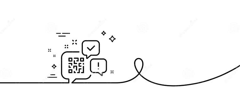 Qr Code Line Icon. Scan Barcode Sign. Continuous Line with Curl. Vector ...