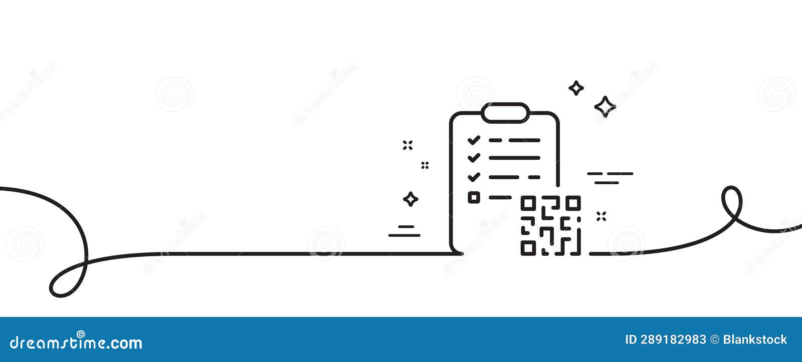 Qr Code Line Icon Scan Barcode Sign Continuous Line With Curl Vector