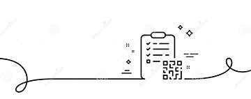 Qr Code Line Icon. Scan Barcode Sign. Continuous Line with Curl. Vector ...