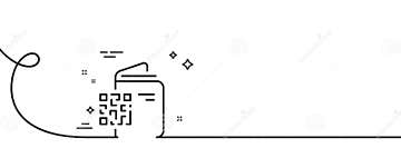 Qr Code Line Icon. Scan Barcode Sign. Continuous Line with Curl. Vector ...
