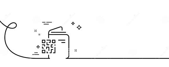 Qr Code Line Icon Scan Barcode Sign Continuous Line With Curl Vector