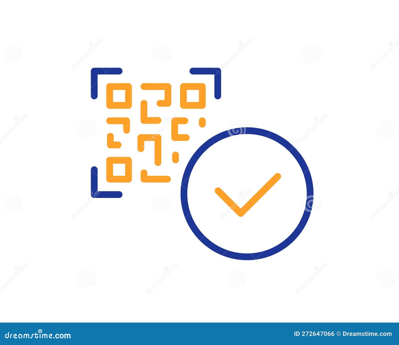 Qr Code Line Icon. Scan Barcode Sign. Vector Stock Illustration ...