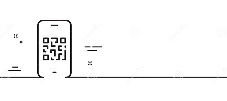 Qr Code Line Icon. Scan Barcode Sign. Vector Stock Illustration ...