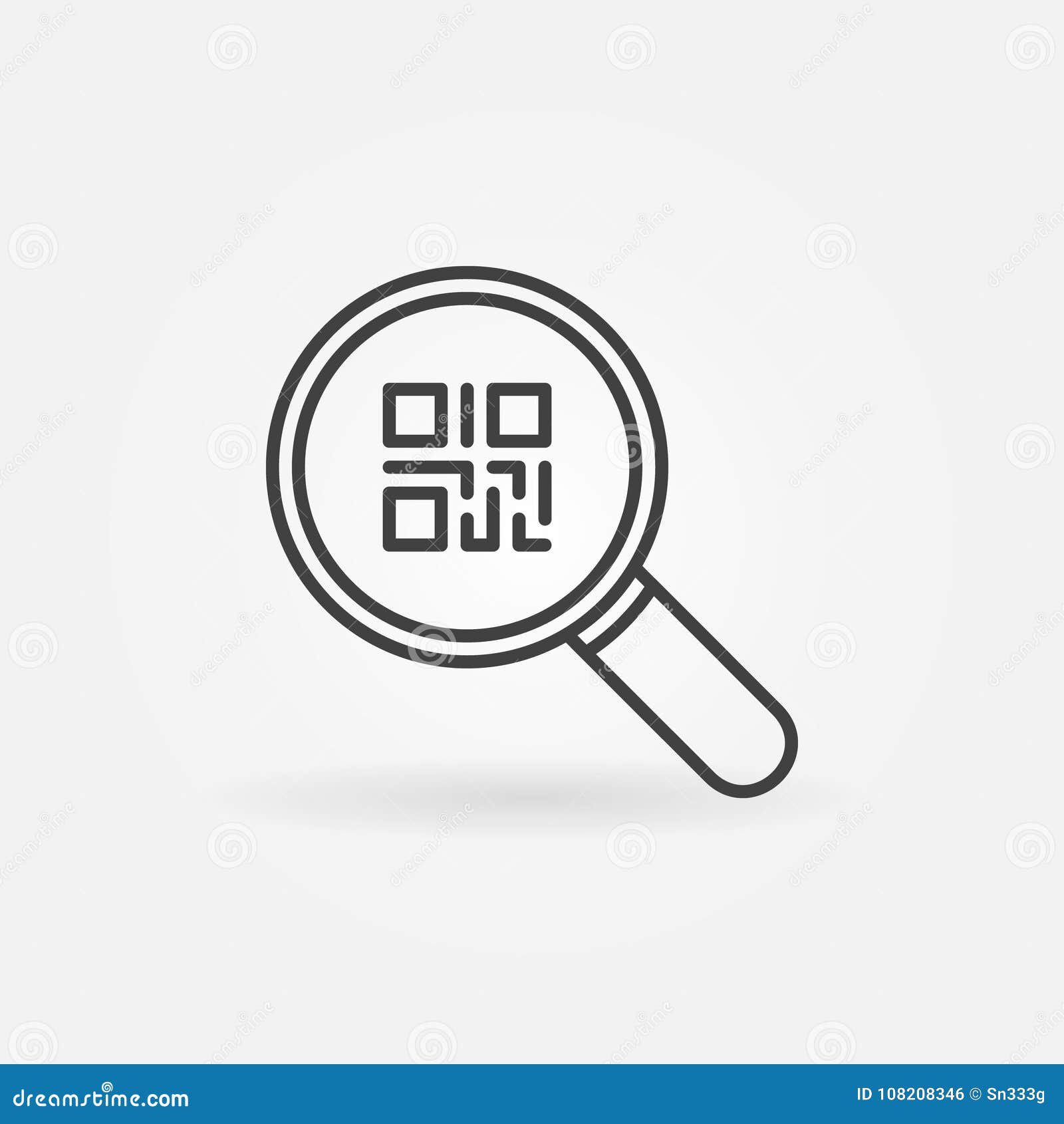 QR Code in Magnifying Glass Icon or Symbol Stock Vector - Illustration ...
