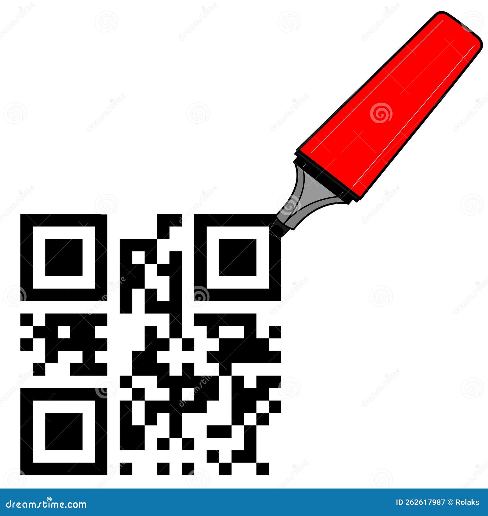 QR code and marker stock illustration. Illustration of coding - 262617987