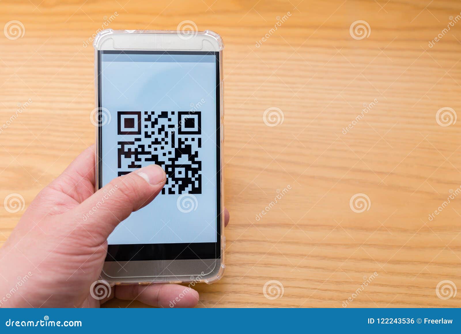 QR Code on mobile stock photo. Image of payment, commercial - 122243536