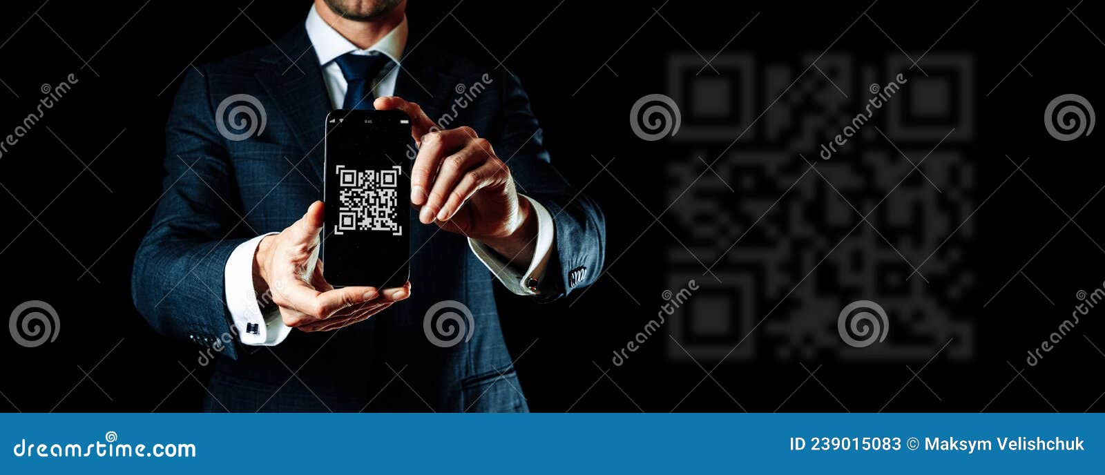 Qr Code Mobile. Digital Mobile Smart Phone with Qr Code Scanner on ...