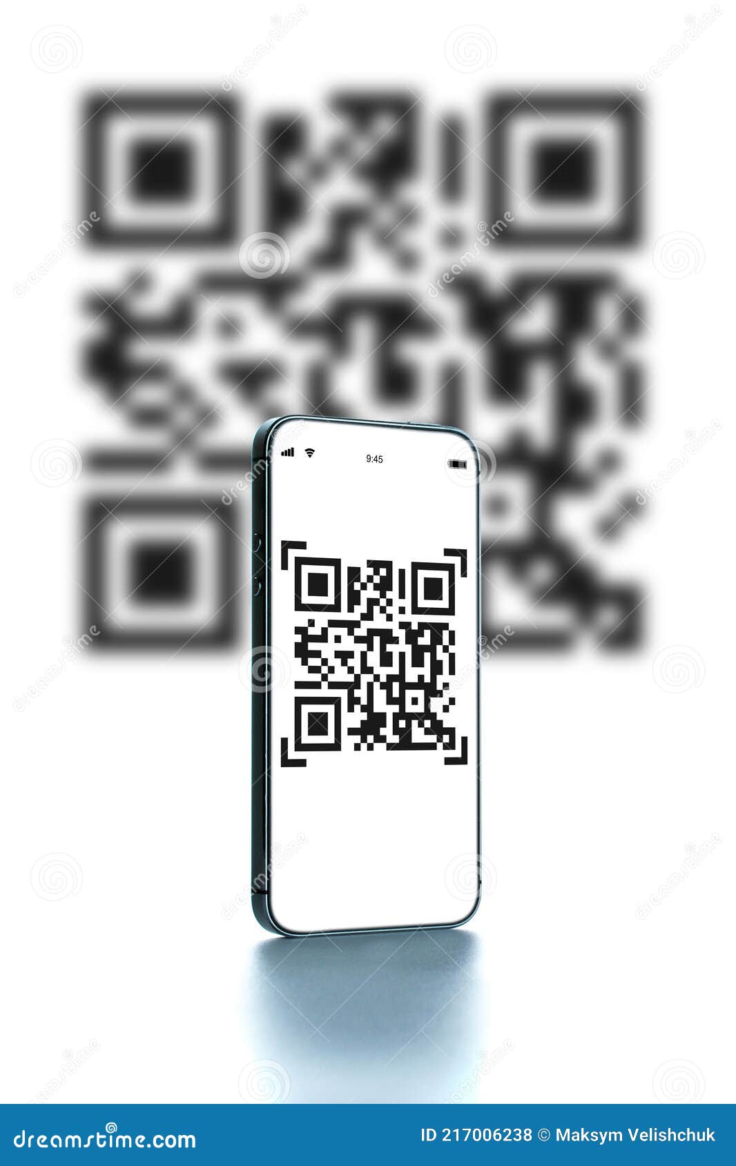Qr Code Mobile. Digital Mobile Smart Phone with Qr Code Scanner on ...