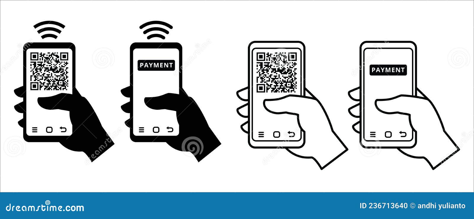 QR Code Mobile Phone Scan Illustration. Mobile Phone Account Payment ...
