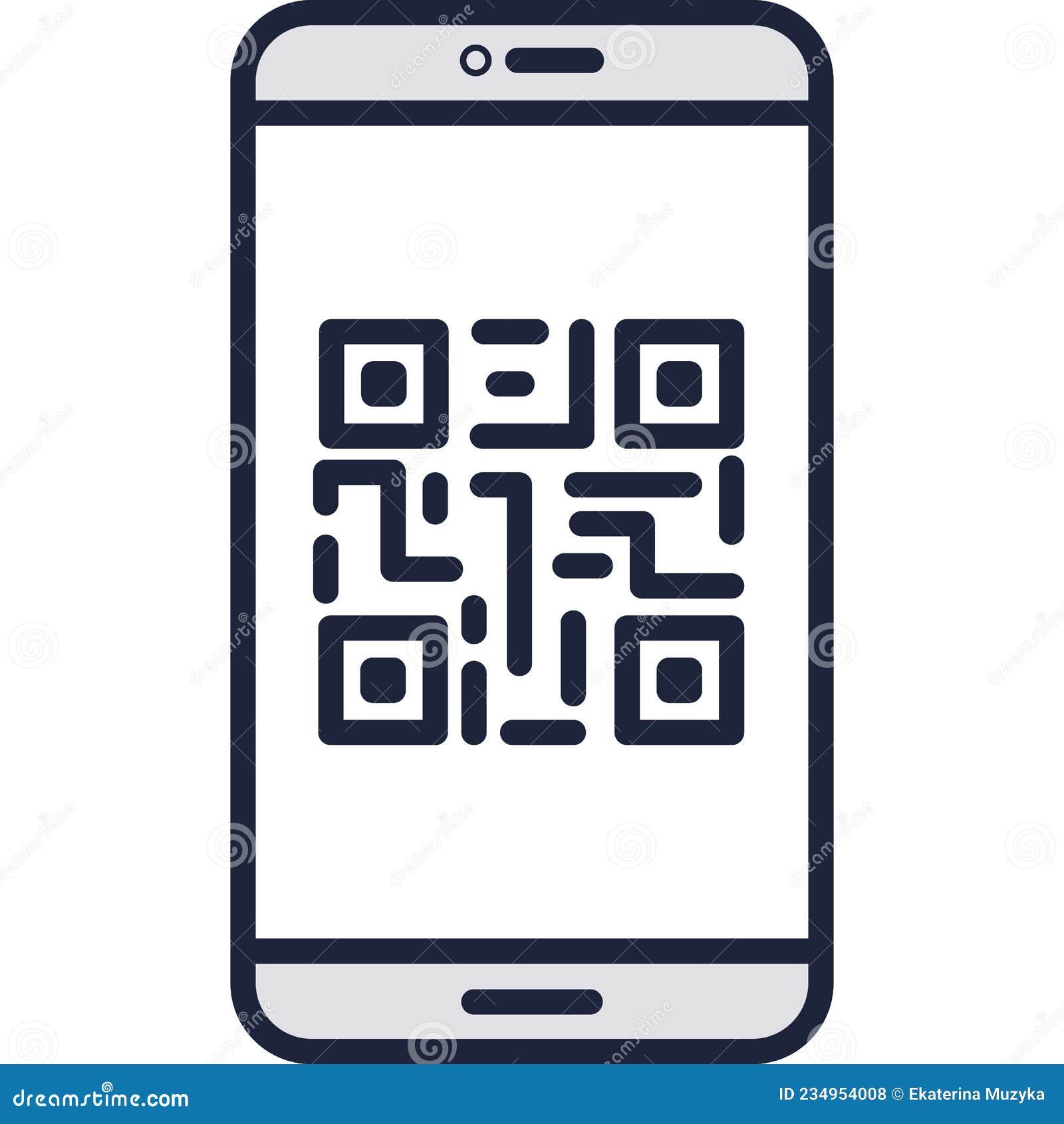 Qr Code Mobile Scanner Icon Vector Isolated Stock Vector Illustration Of Display Reading