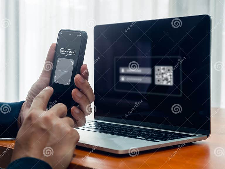 QR Code, Multi Factor Authentication Security Concept. Digital Scanner ...