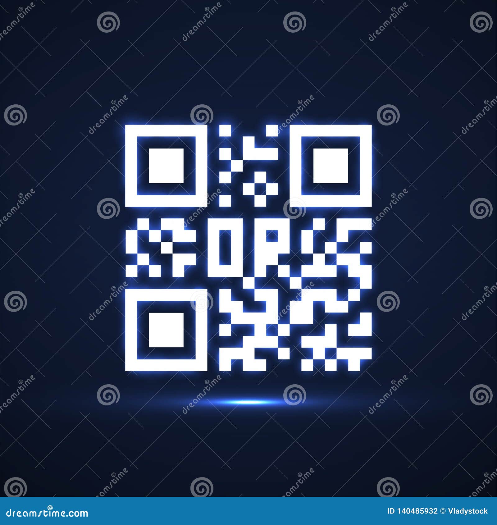 Qr Code Neon Icon. Glowing Logo Stock Vector - Illustration of glow ...
