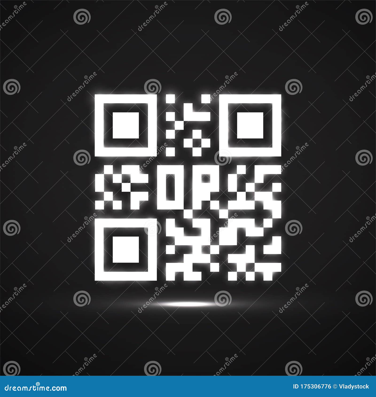 Qr Code Neon Icon. Glowing Logo, Barcode Identification Editorial Photo ...