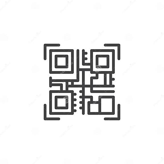 Qr code outline icon stock vector. Illustration of fintech - 110617409