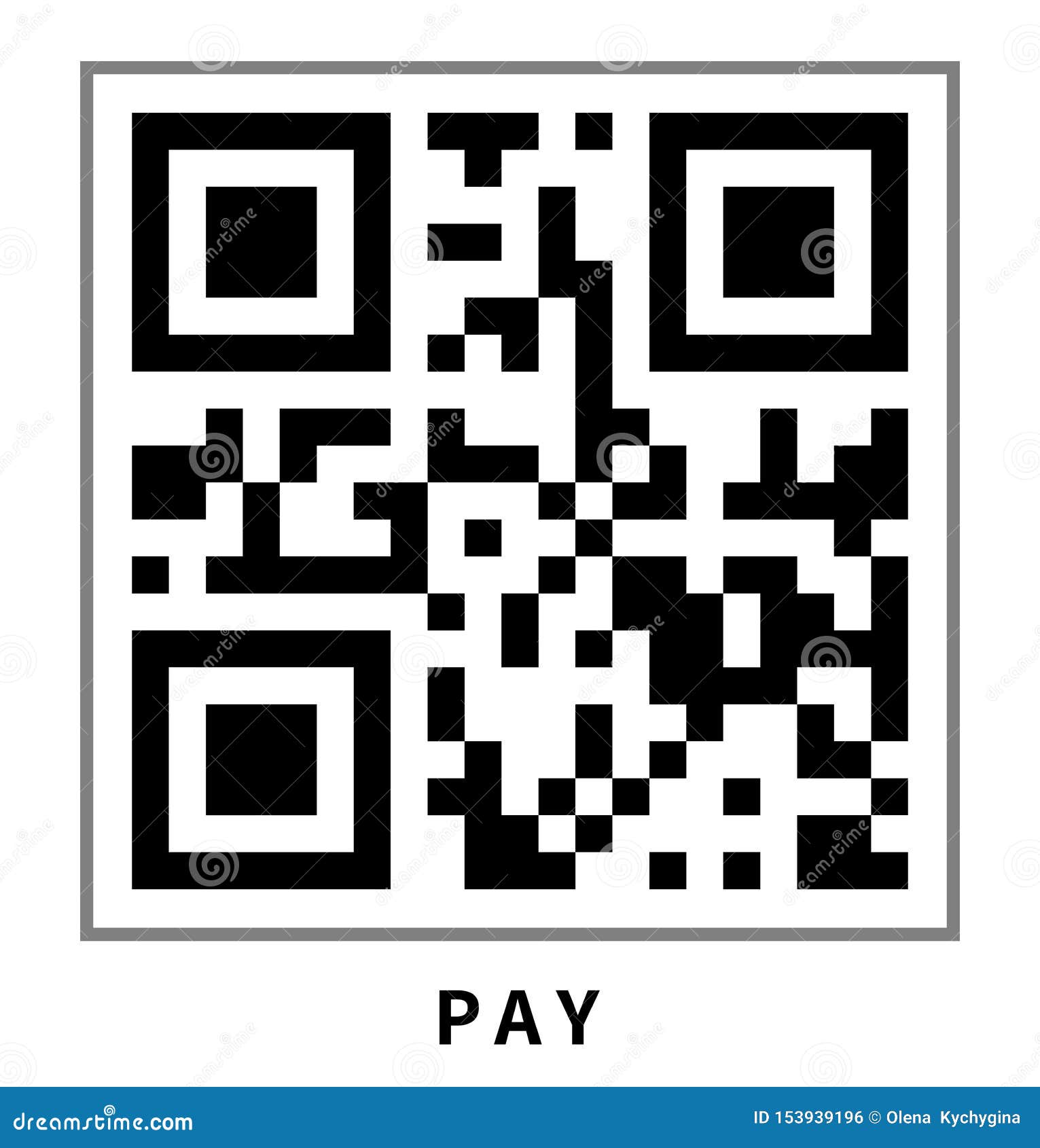QR Code Pay Button Icon for Scanning with Smartphone. Flat Desig. Stock ...