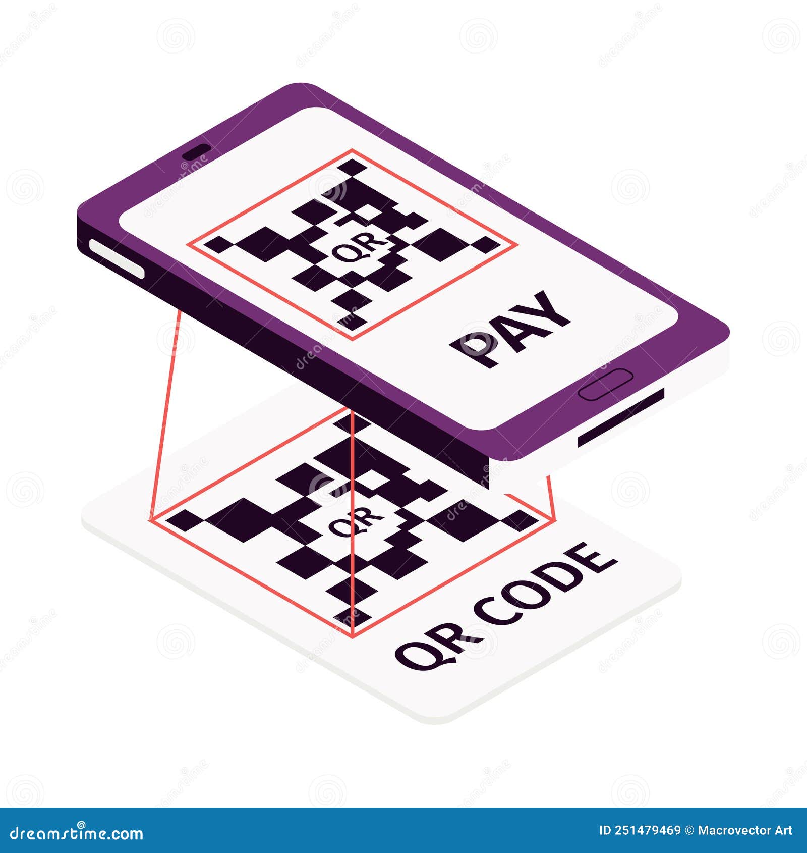 Qr Code Payment Composition Stock Vector Illustration Of Sign Media 251479469