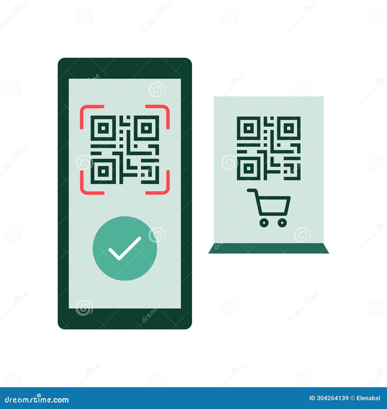 QR Code Payment Isolated Icon Stock Illustration - Illustration of ...