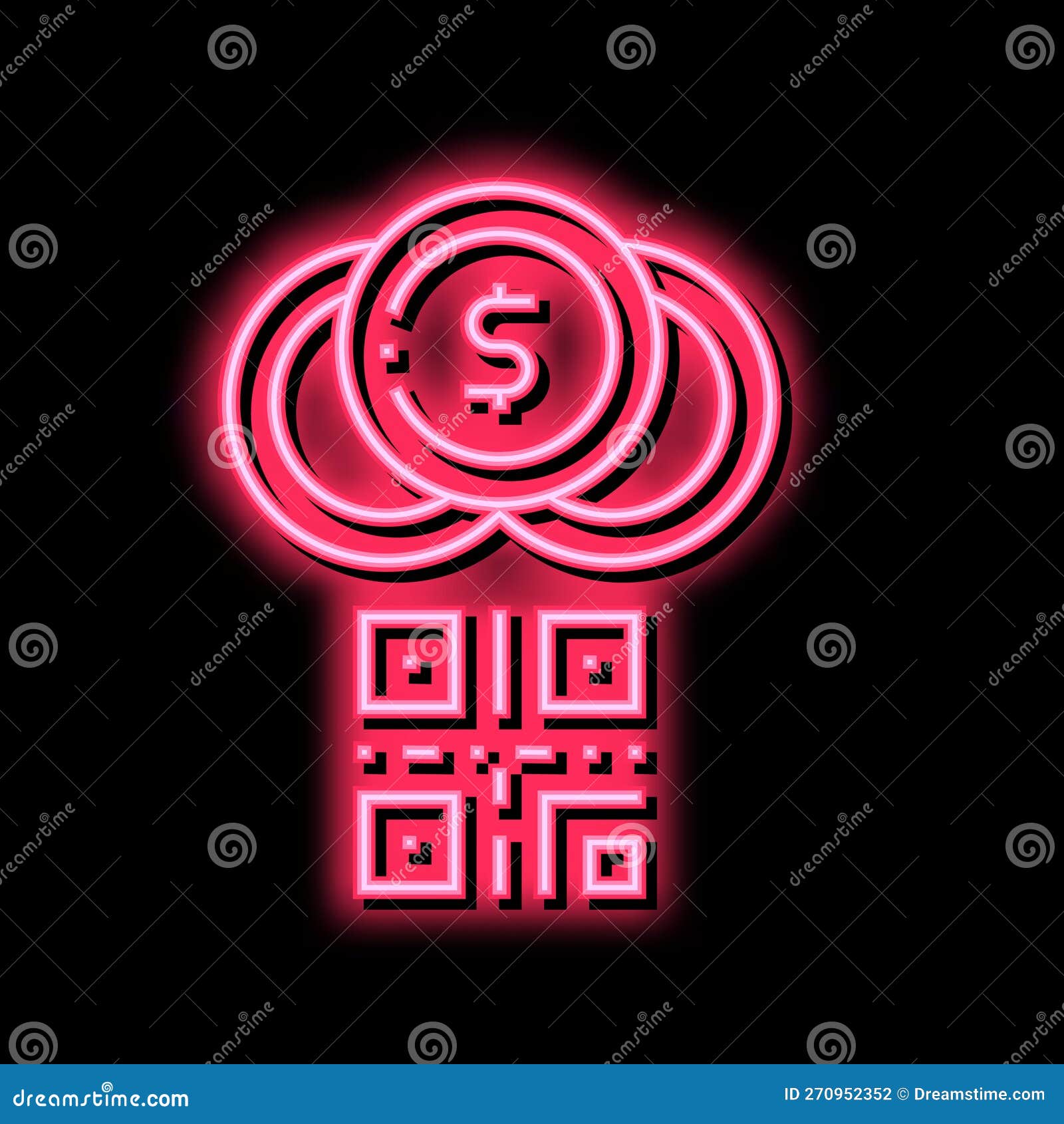 Qr Code for Payment Neon Glow Icon Illustration Stock Vector ...