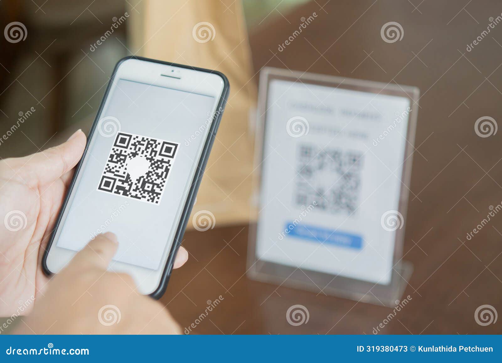 QR Code Payment, Woman Hands or Customer Using Smartphone for Paying at ...