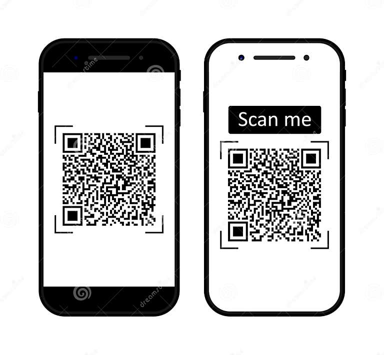 QR Code in Phone for Scan, Payment. Mobile Scanner with Reader of ...