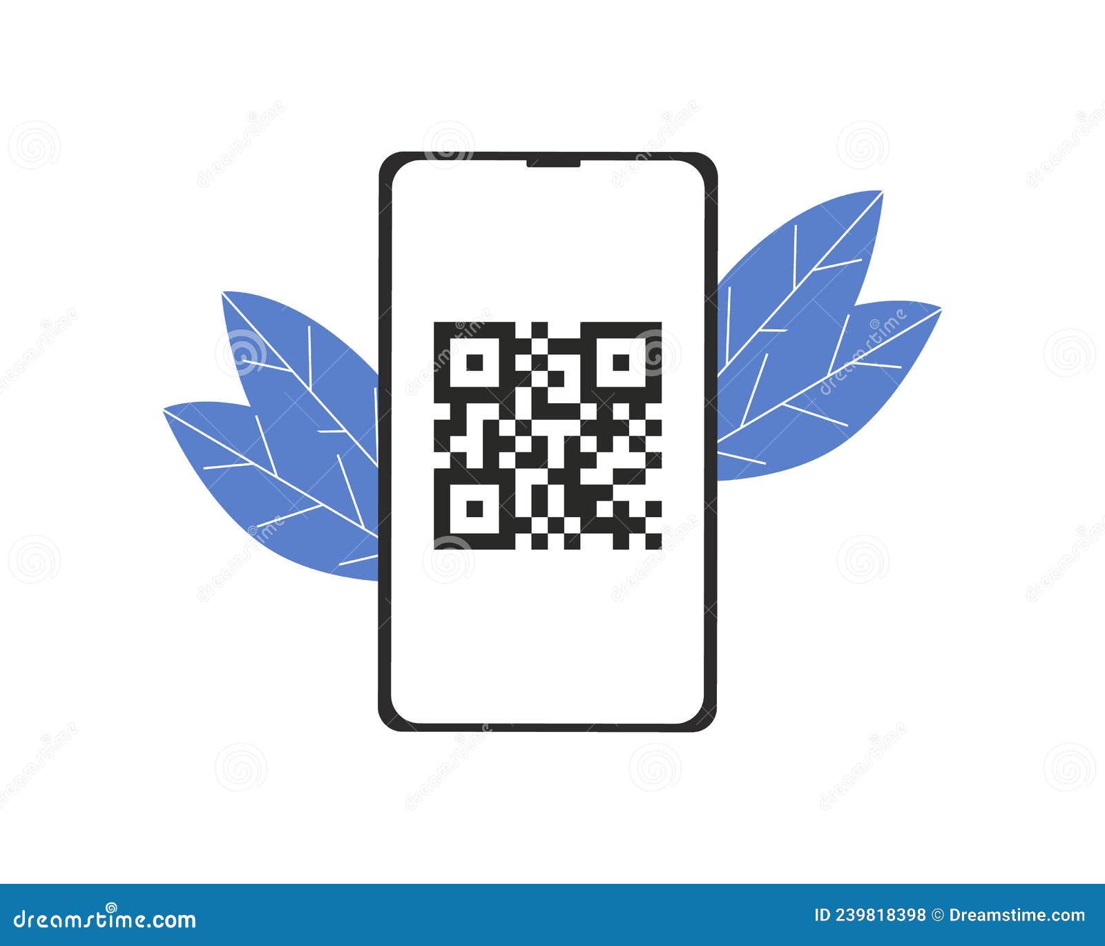 Qr Code on the Phone Screen. Access Code, Code To Read Stock Vector ...