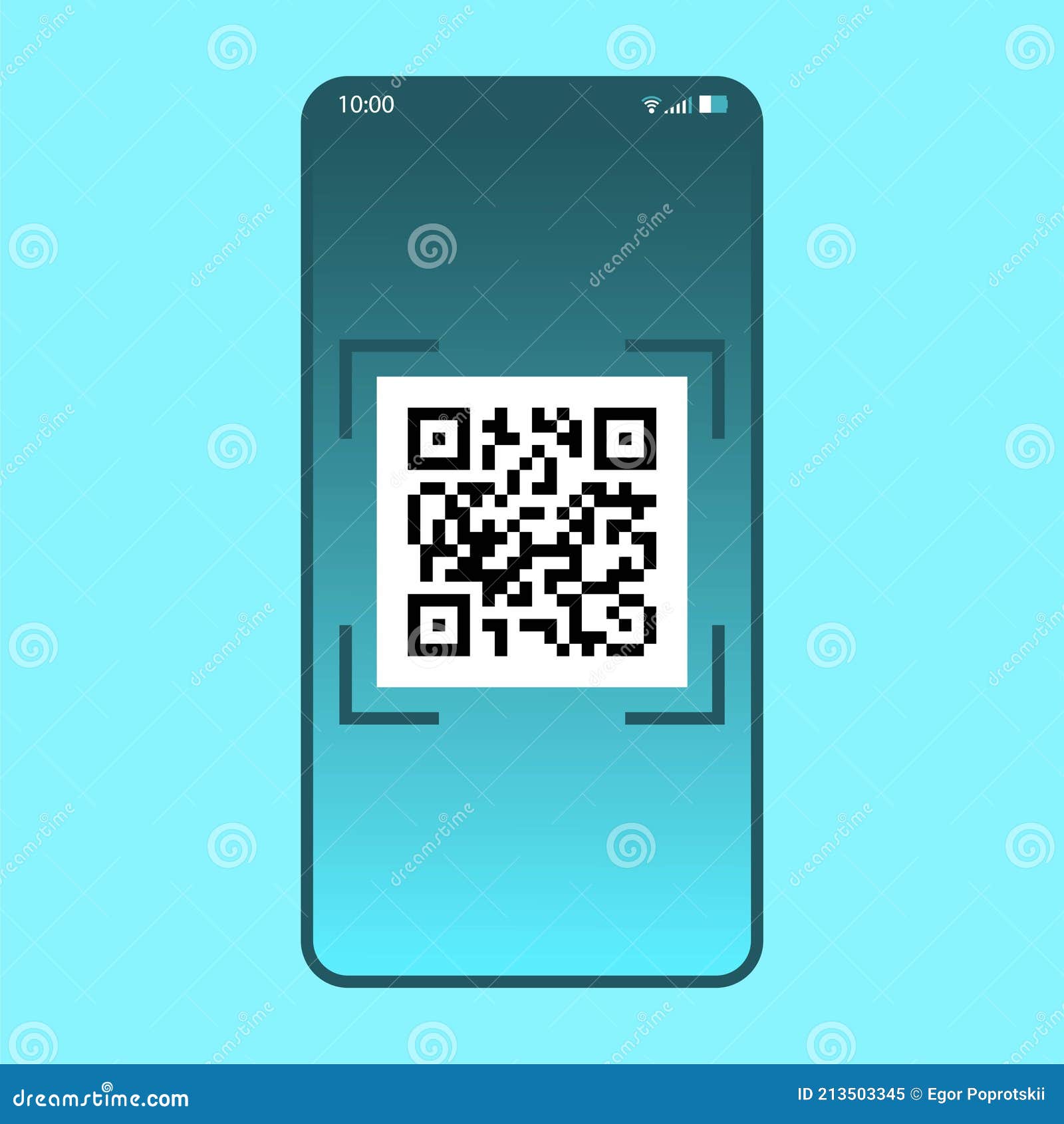QR Code on the Phone Screen Stock Vector - Illustration of phone ...