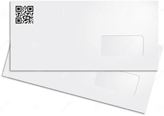Qr code on postcard letter stock illustration. Illustration of qrcode ...