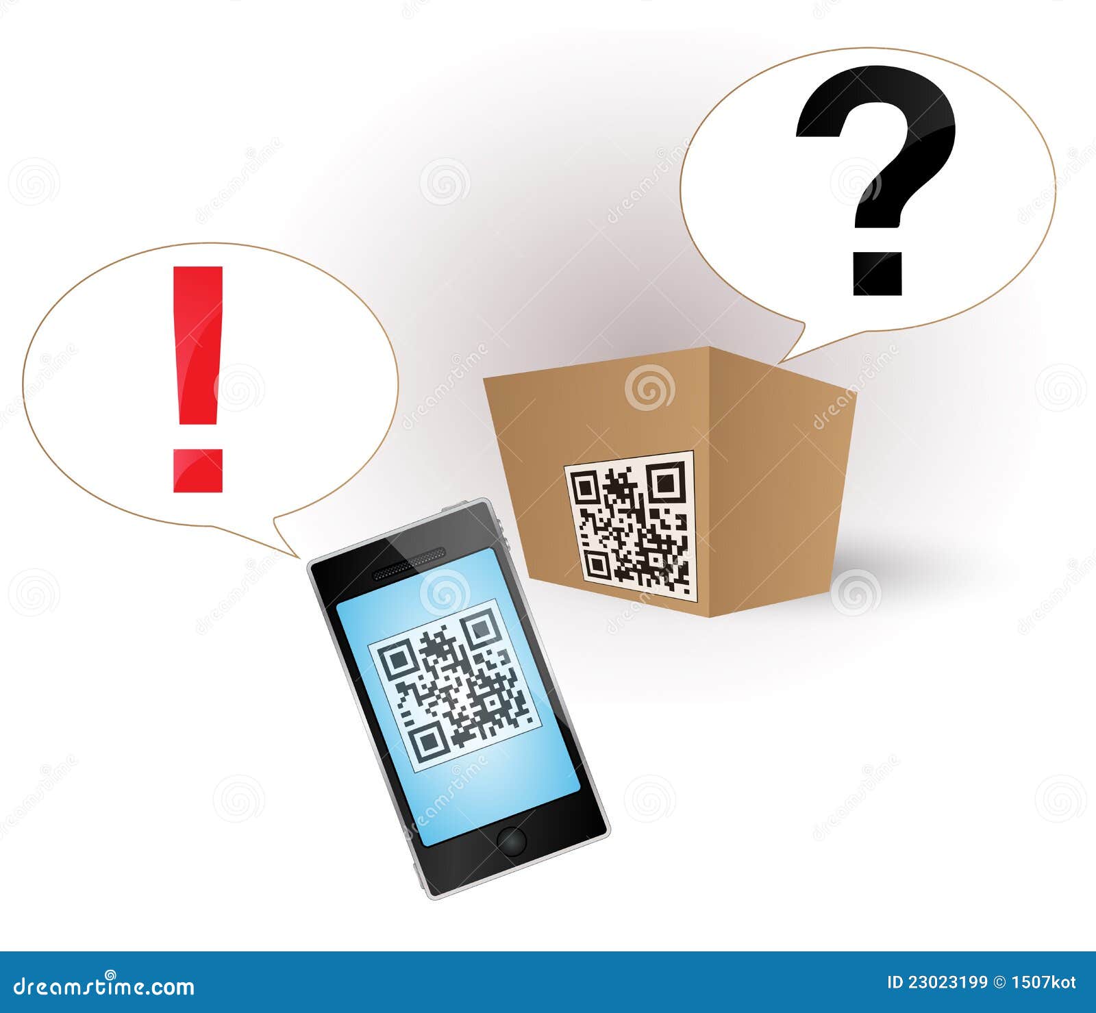 Qr code on the product stock vector. Illustration of open - 23023199