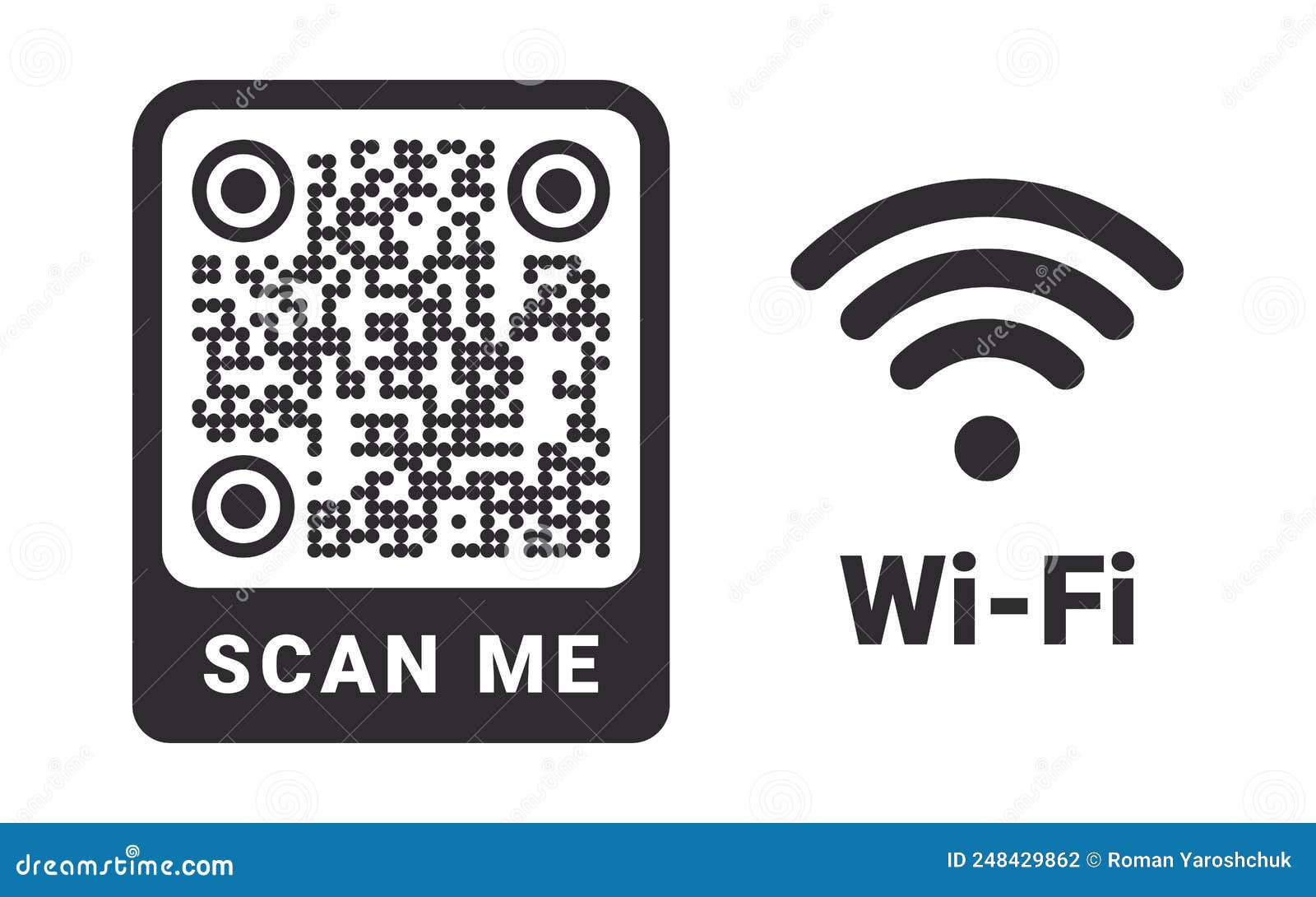 QR Code. Quick Response Codes. Barcode Sign. QR Code for Connecting To ...