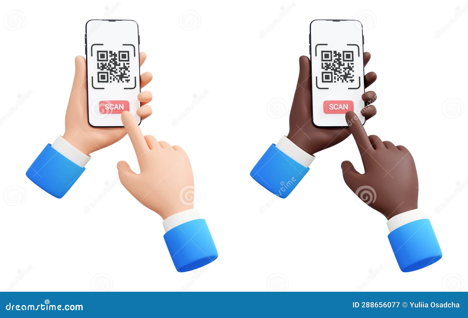 QR Code Reading 3d Render Illustration Stock Illustration ...
