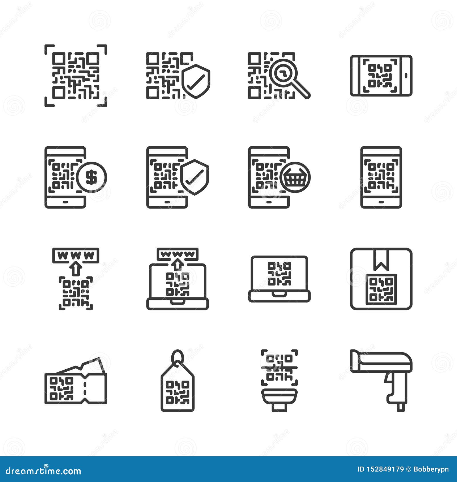 Qr Code Related Icon Set.Vector Illustration Stock Vector ...