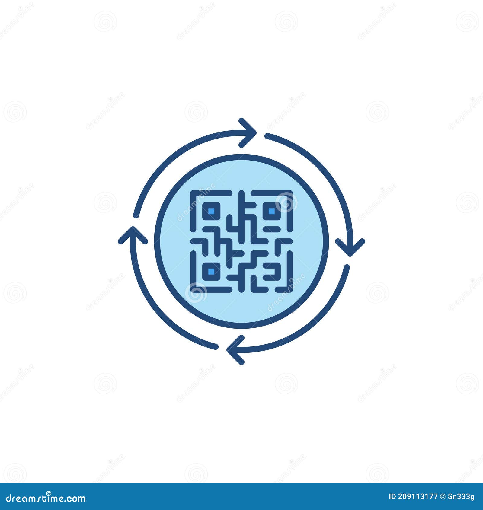 Qr Code in Runder Der Farbigen Symbol Des Pfeilvektors Konzept Vektor ...