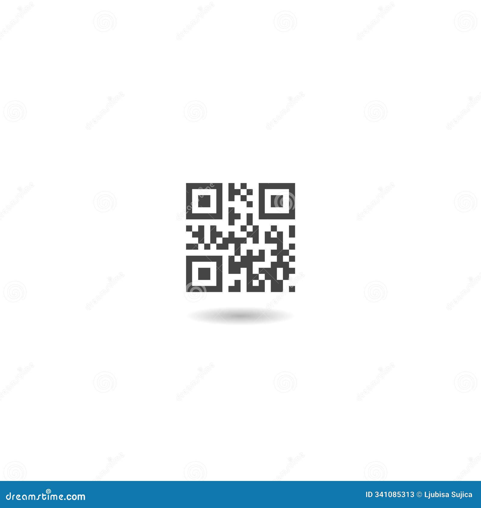 QR Code Sample for Smartphone Scanning Icon with Shadow Stock ...