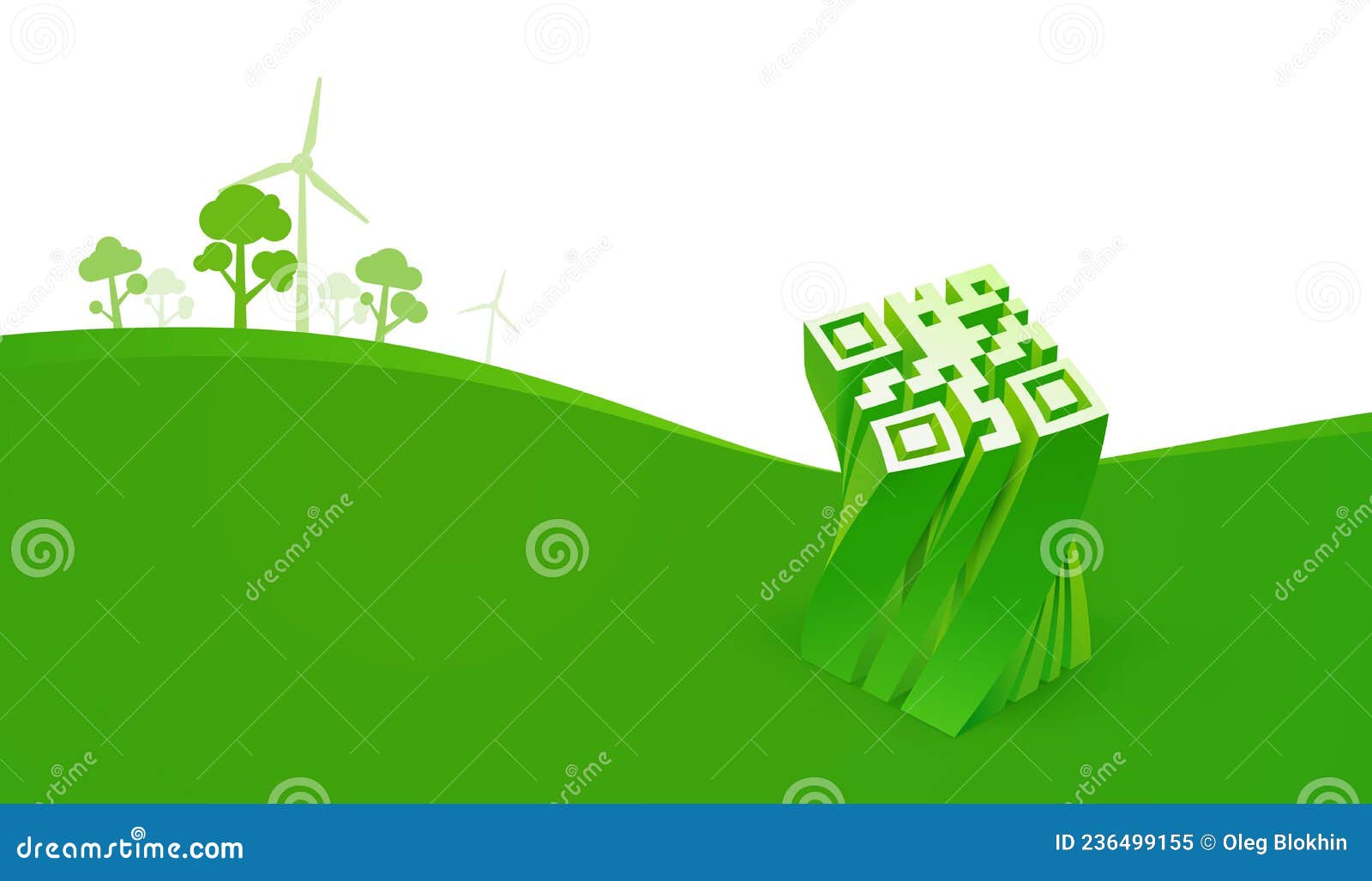 QR Code. Save Planet Eco Friendly Vector Illustration Ecology Concept ...