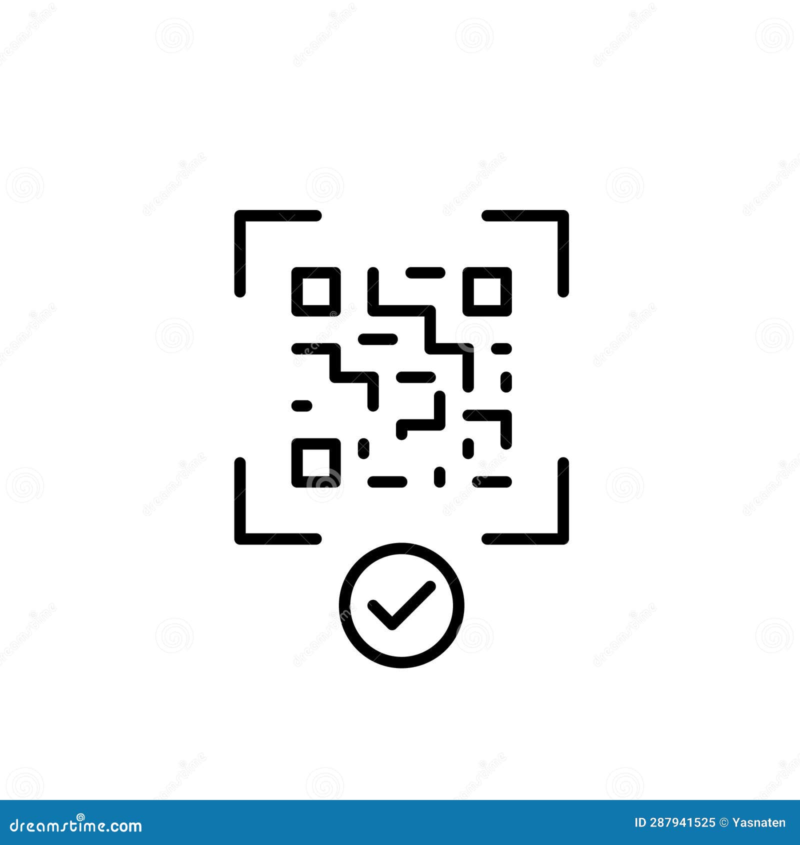 Qr-code Scan with Checkmark. Approved Link or Completed Payment Stock ...