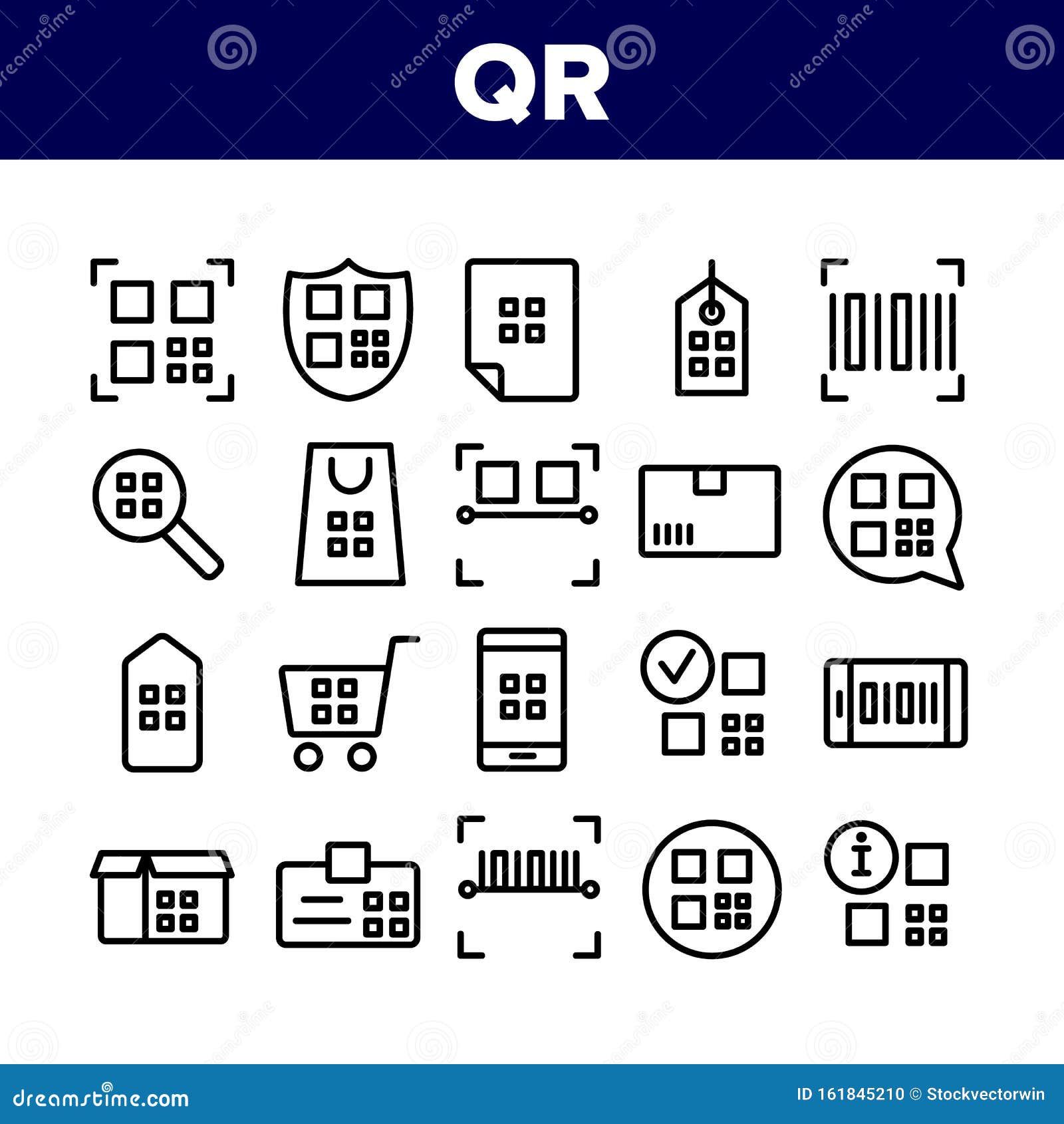 QR-Code. Set Pictograms Cartoon Vector | CartoonDealer.com #33782845