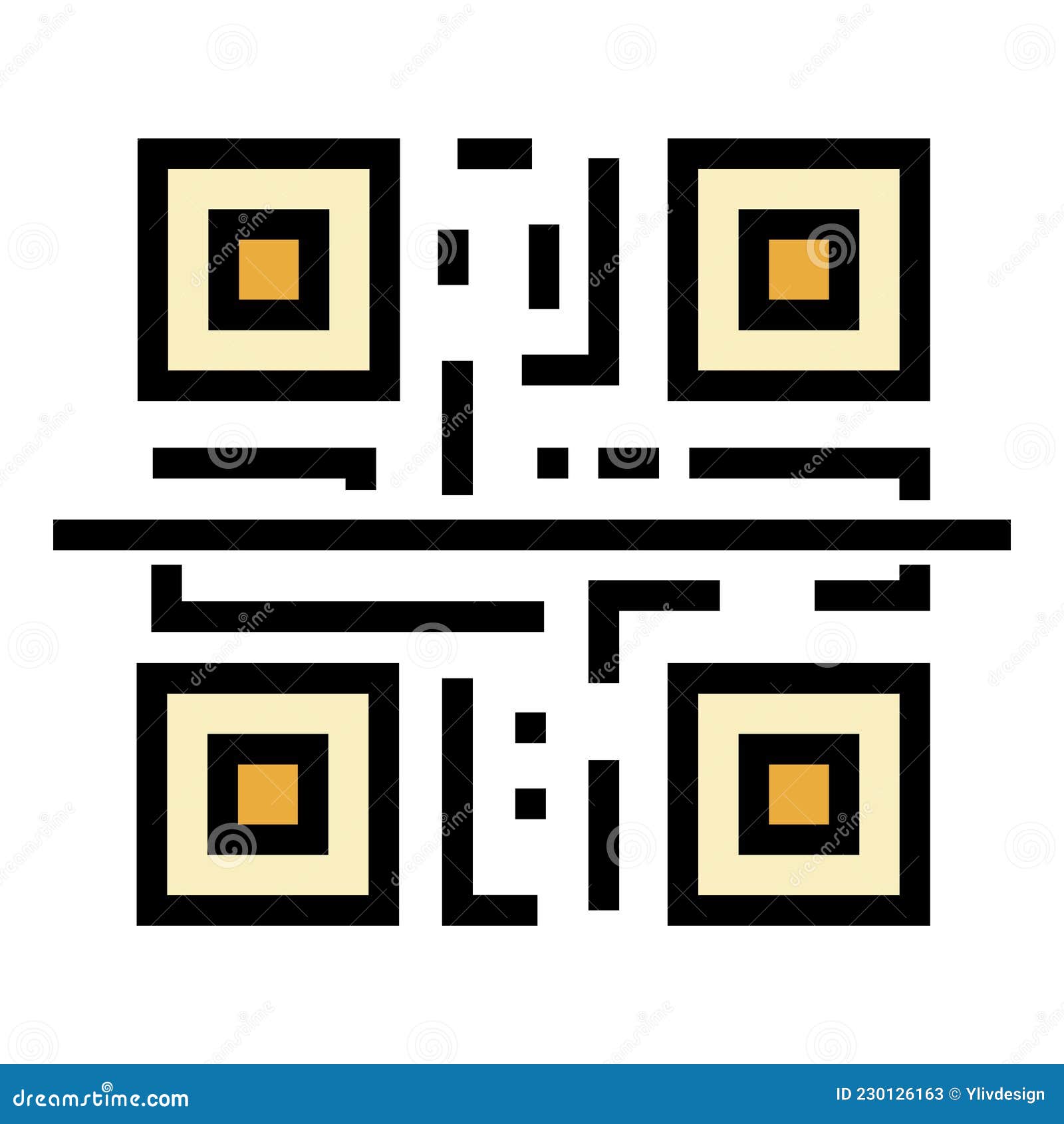 QR Code Scan Icon Color Outline Vector Stock Vector - Illustration of ...