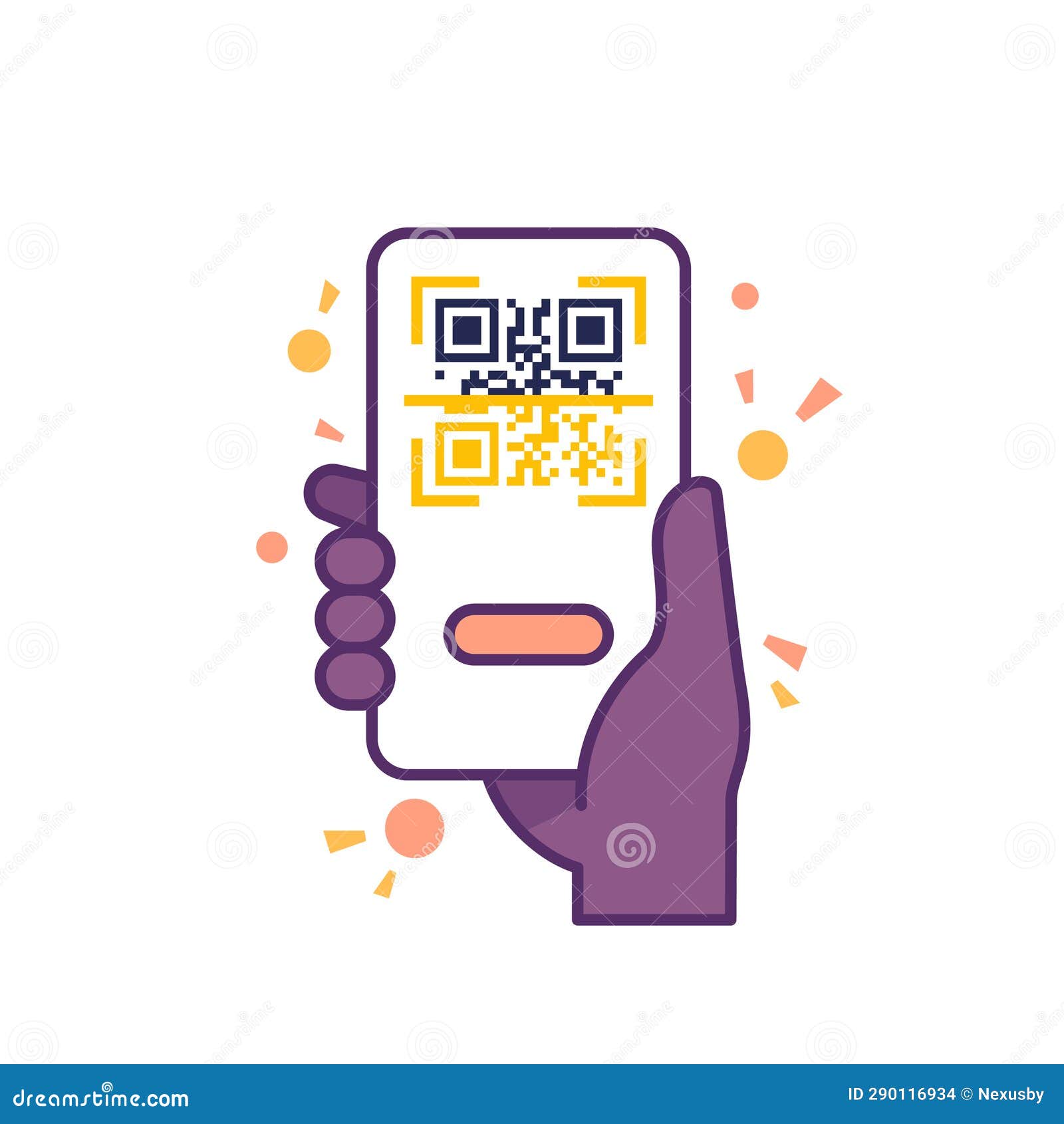QR Code Scan Icon with a Phone, Vector Stock Vector - Illustration of ...