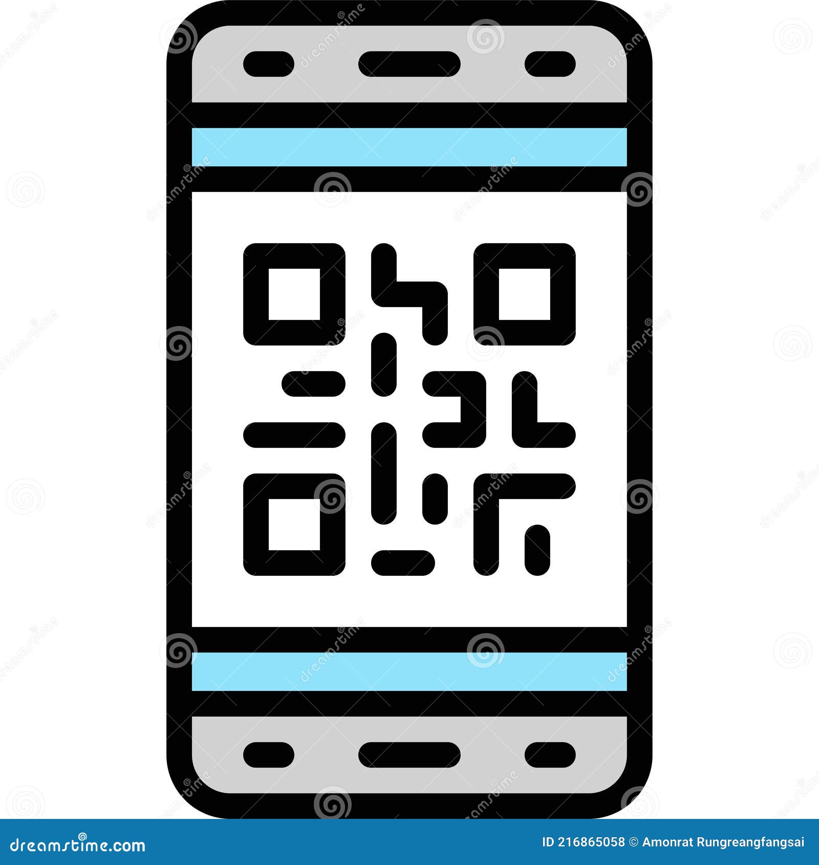 QR Code Scan Icon, Supermarket and Shopping Mall Related Vector Stock ...
