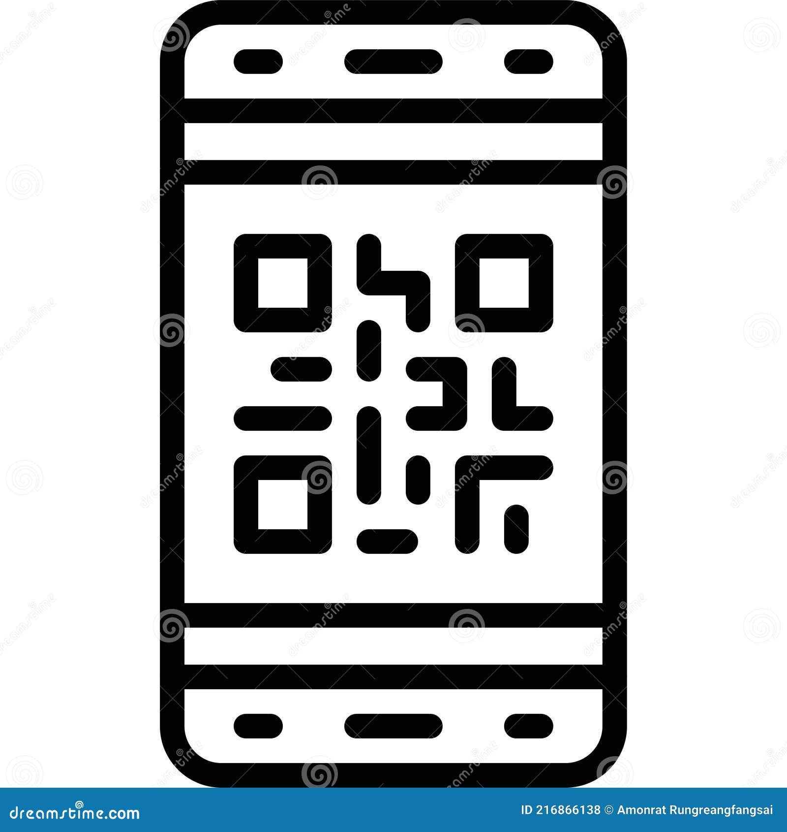 QR Code Scan Icon, Supermarket and Shopping Mall Related Vector Stock ...