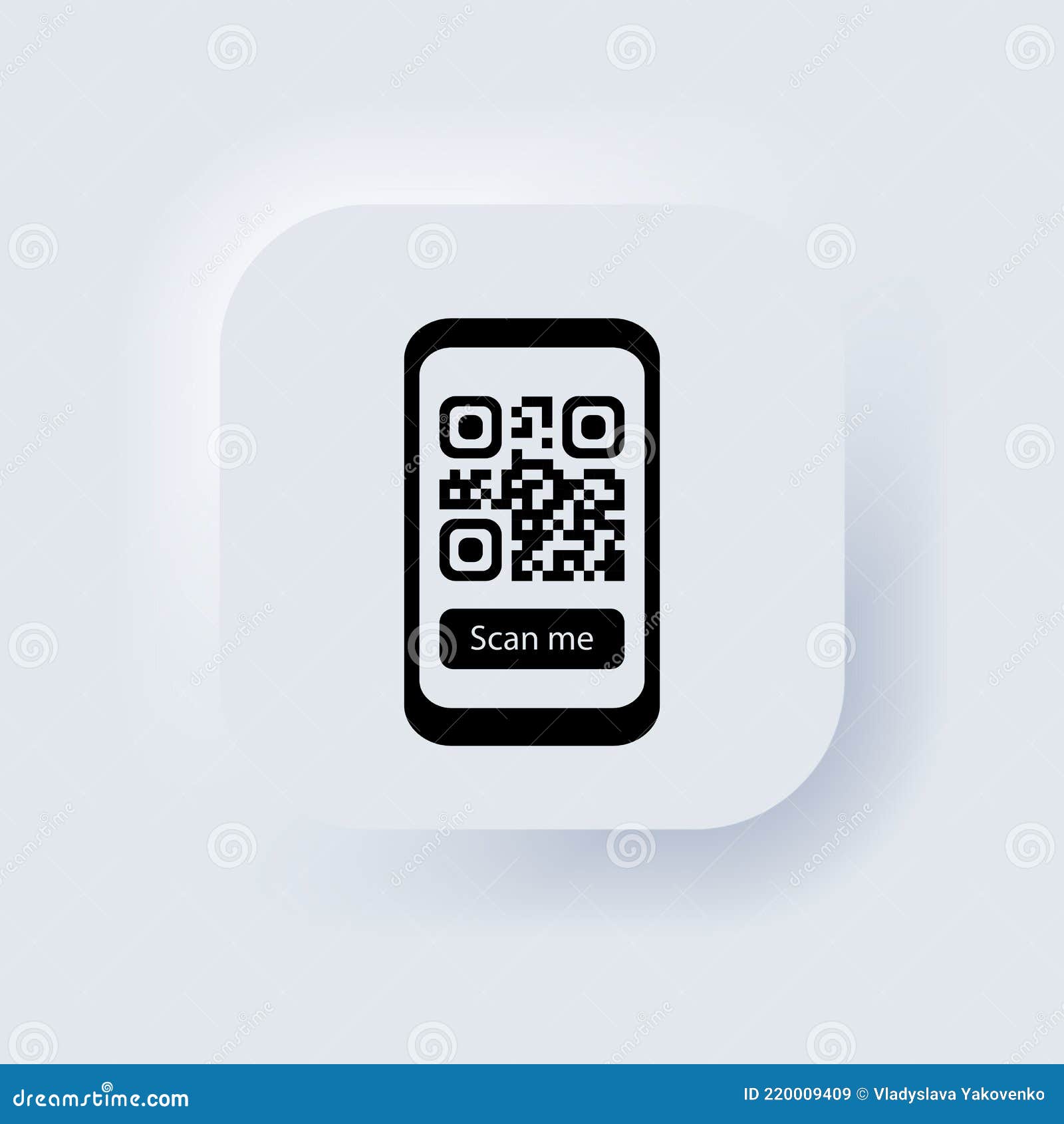 QR Code Scan Me Icon. QR Code for Mobile App, Payment and Phone ...