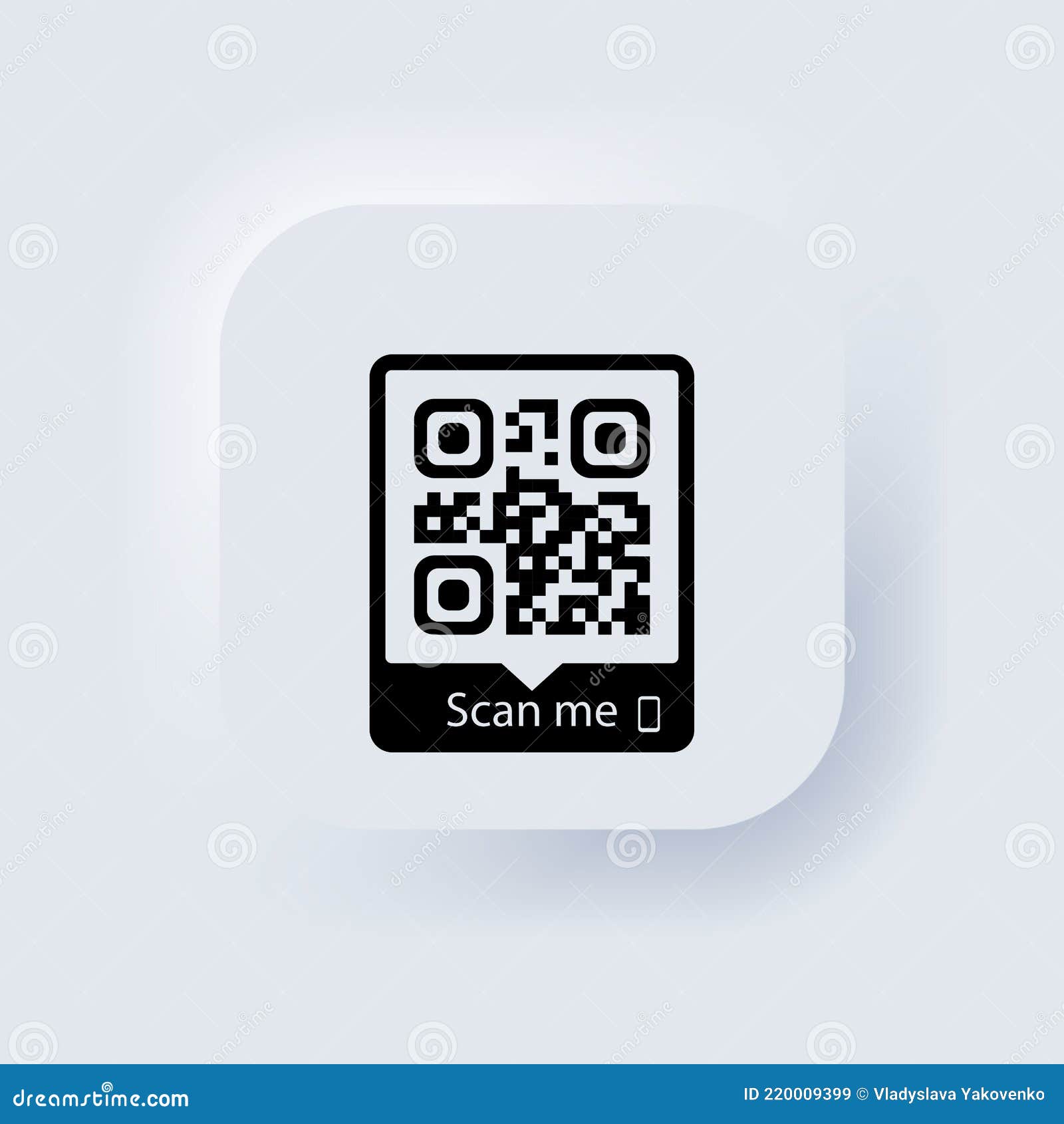 QR Code Scan Me For Smartphone. QR Code For Mobile App, Payment And ...