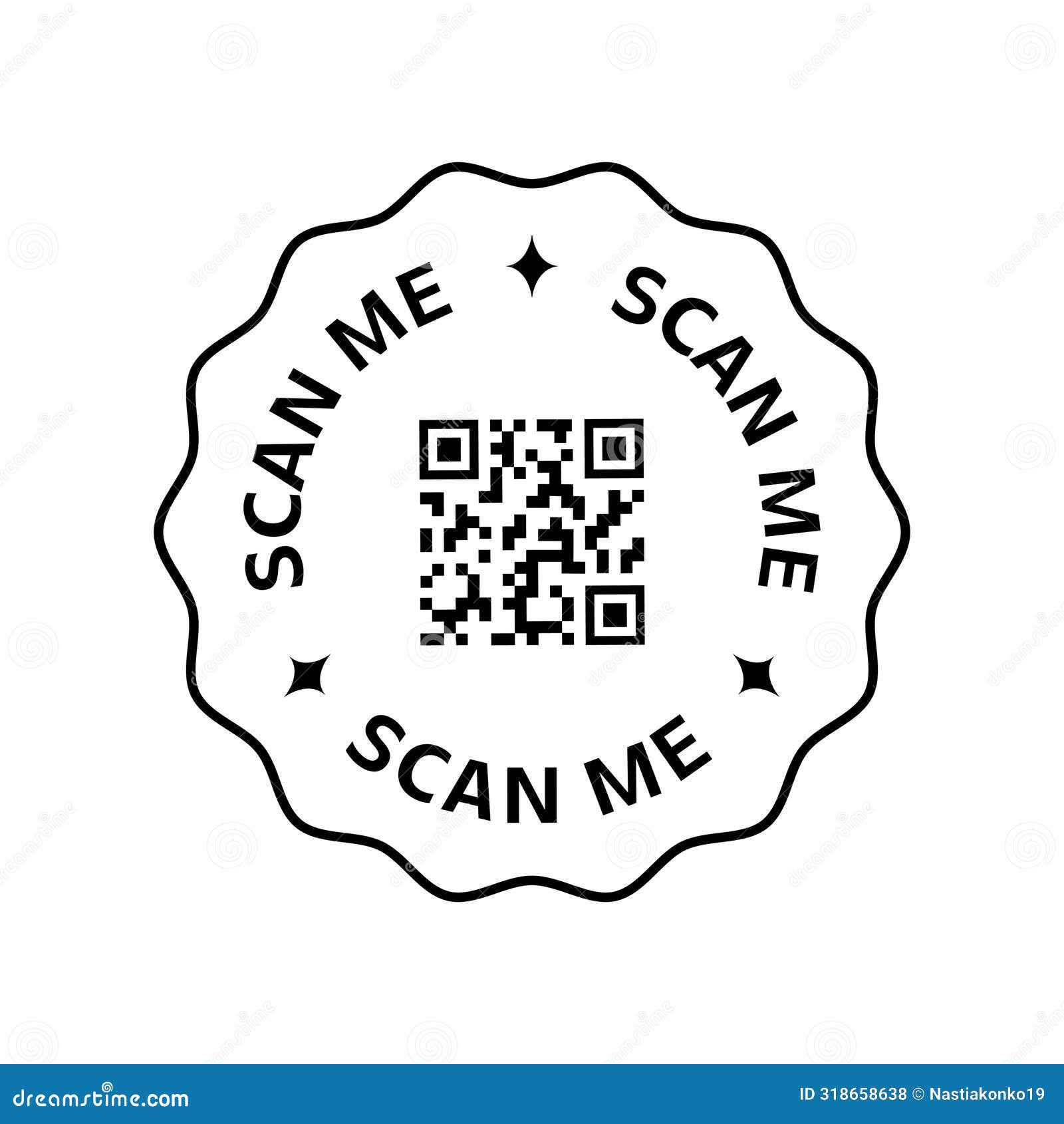QR Code with Scan Me Text in Decorative Border Stock Vector ...