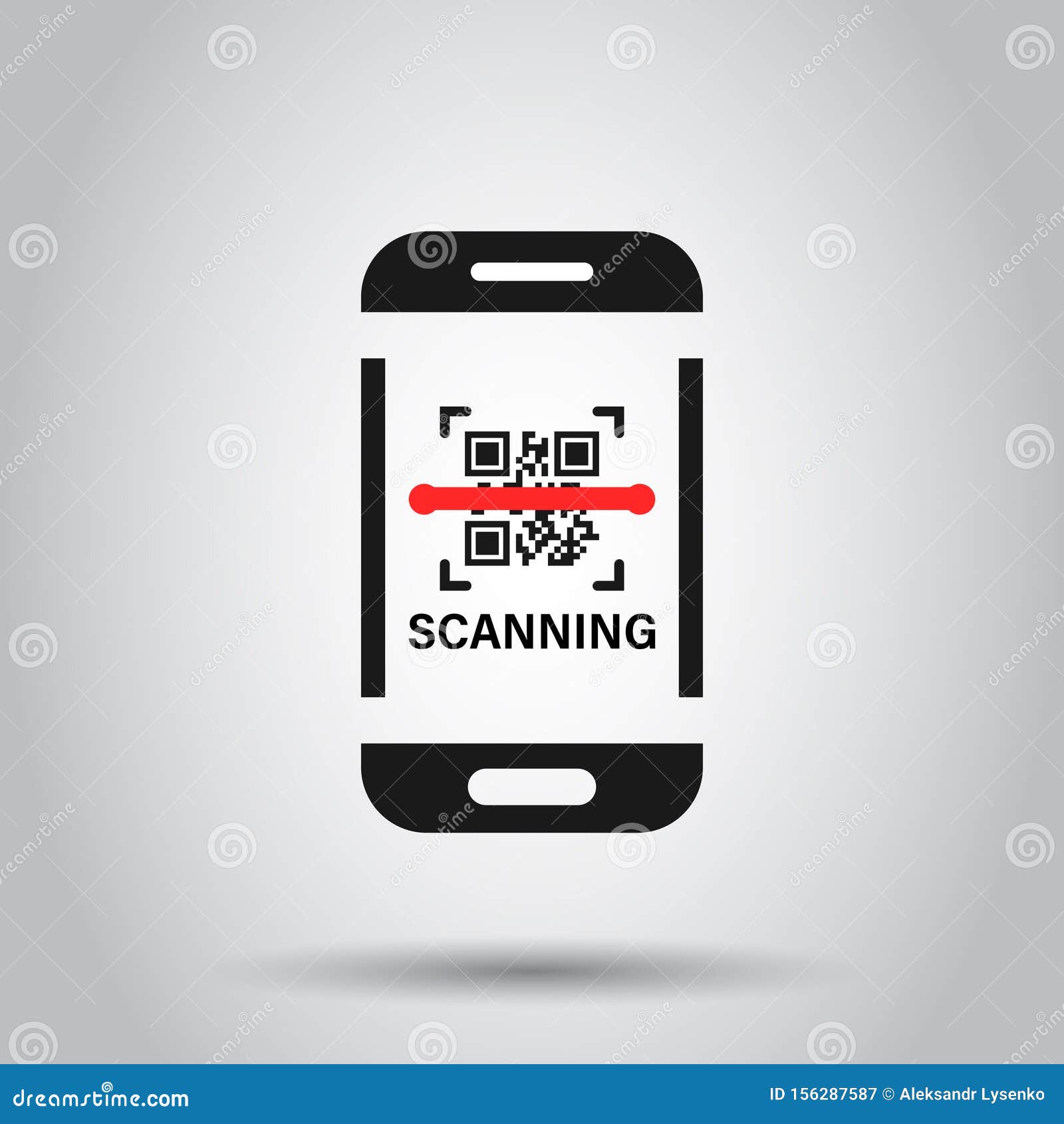 Qr Code Scan Phone Icon in Flat Style. Scanner in Smartphone Vector ...