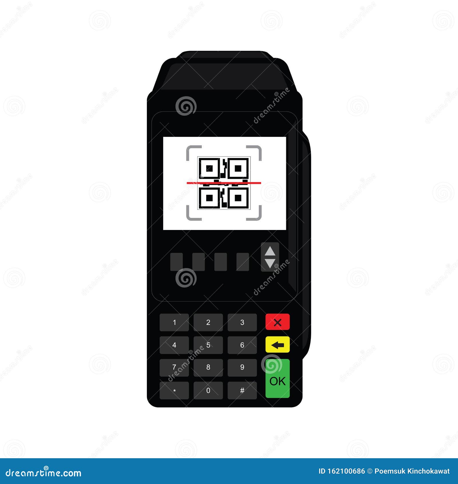 QR Code Scan on POS Terminal Stock Vector - Illustration of credit ...