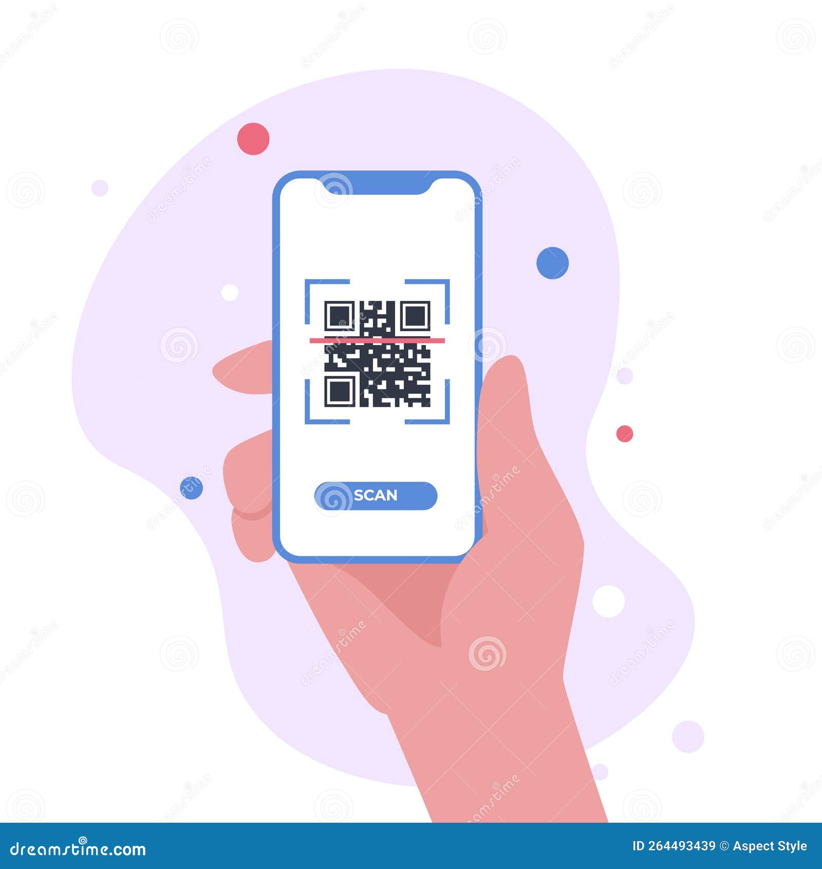 QR Code Scan with Smartphone in a Hand. Barcode for Payment, E Wallet ...