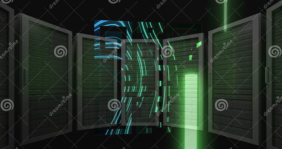 QR Code Scanner Against Computer Servers Stock Illustration ...